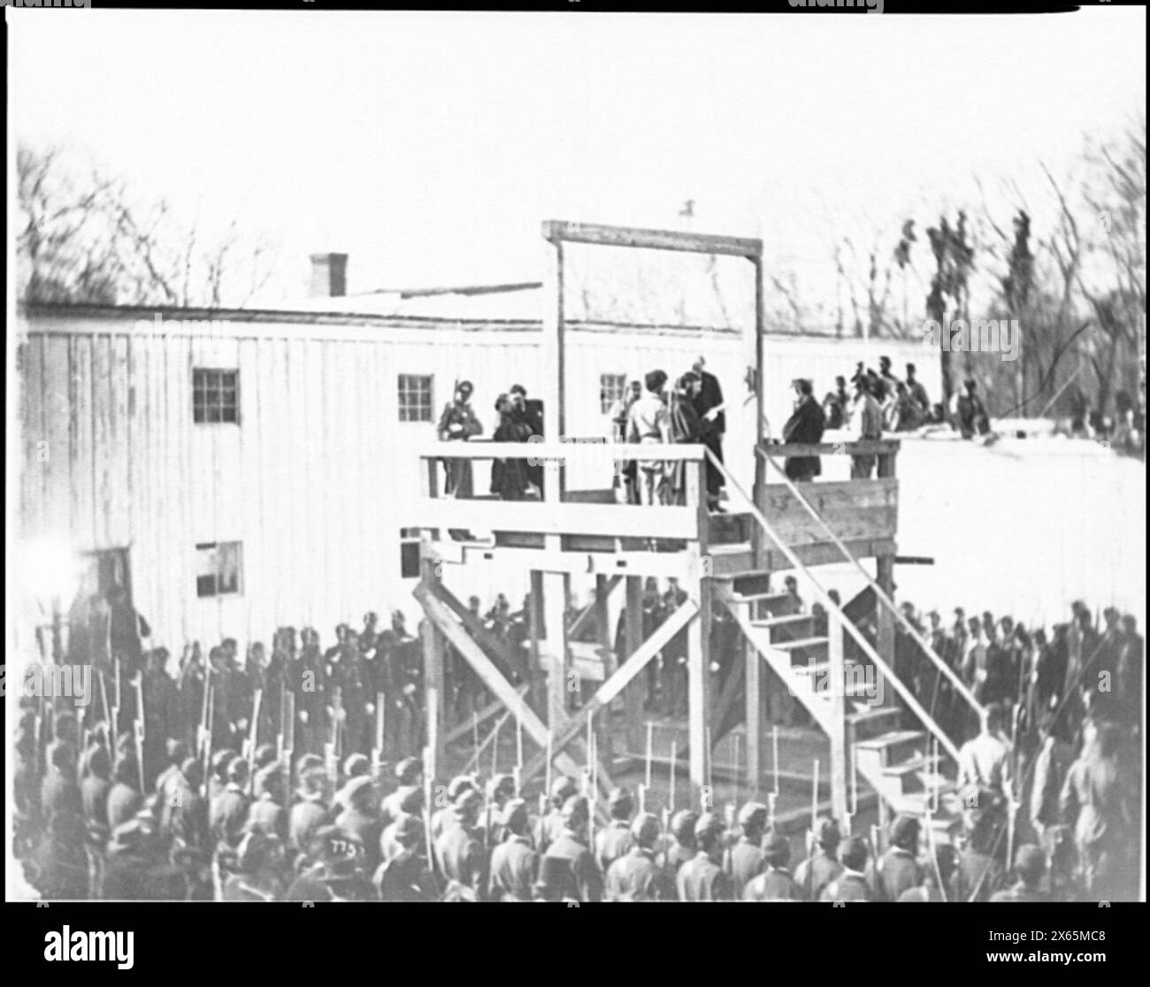Washington, D.C. Reading the death warrant to Wirz on the scaffold ...
