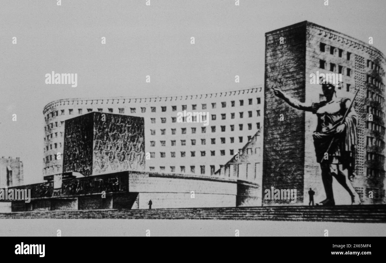 Drawing submitted for a Palace of Fascism in Italy, 1934 Stock Photo ...