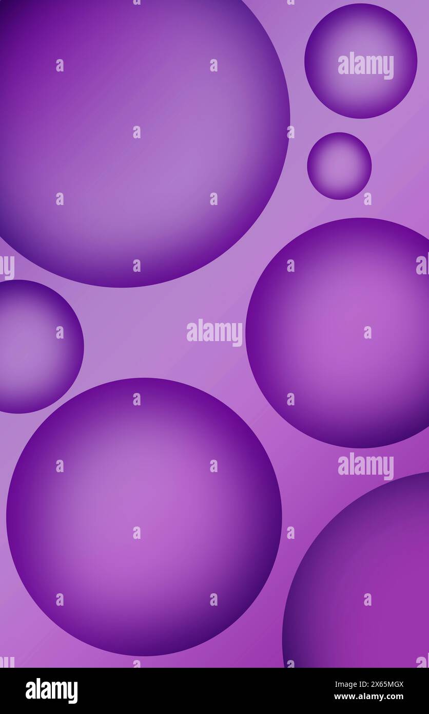 Illustration of Gradient Violet 3D Various Sized Spheres Stock Photo ...