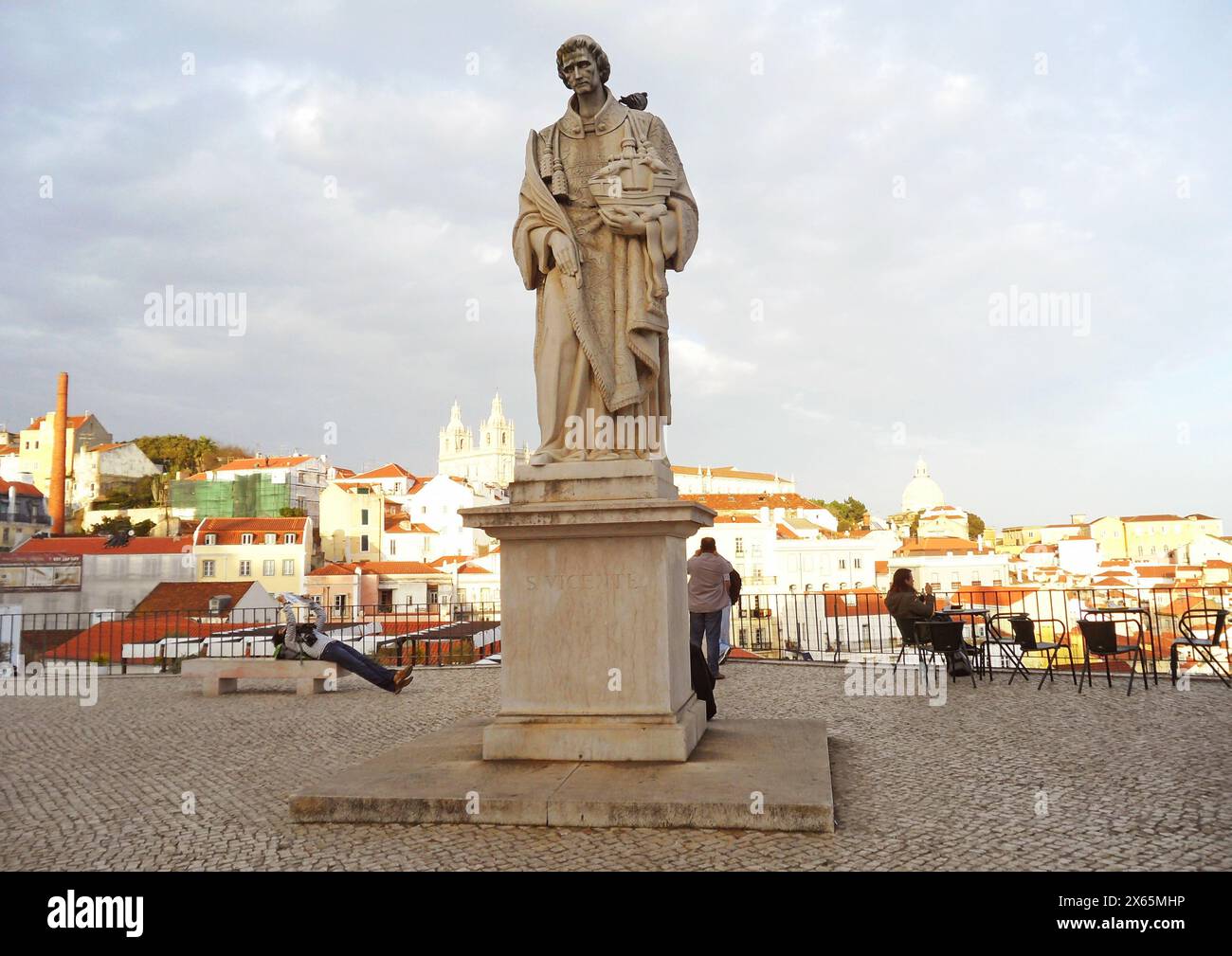 Statue of St. Vincent at the Popular Miradouro das Portas do Sol View ...