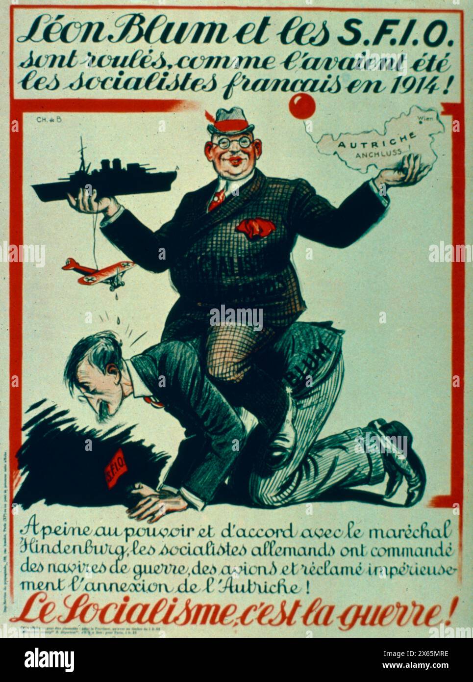 French anti-socialist election propaganda poster, 1936 Stock Photo - Alamy