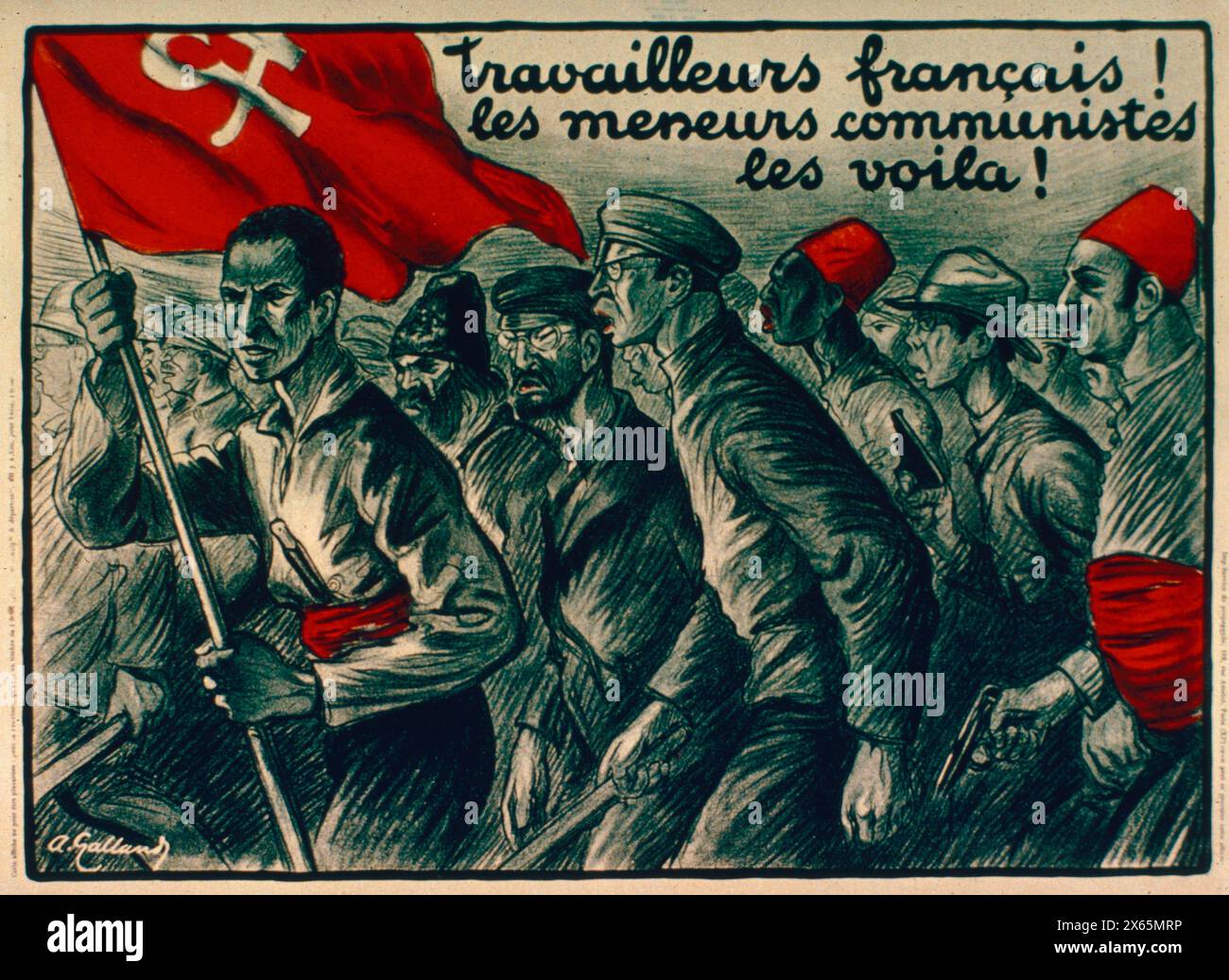 French anti-communist propaganda poster, 1930s Stock Photo - Alamy