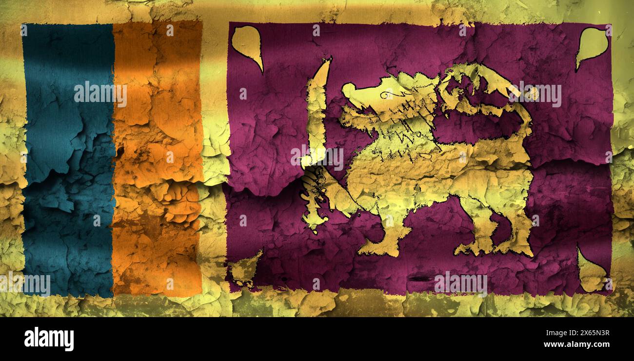 3D-Illustration of a Sri Lanka flag - realistic waving fabric fl Stock ...