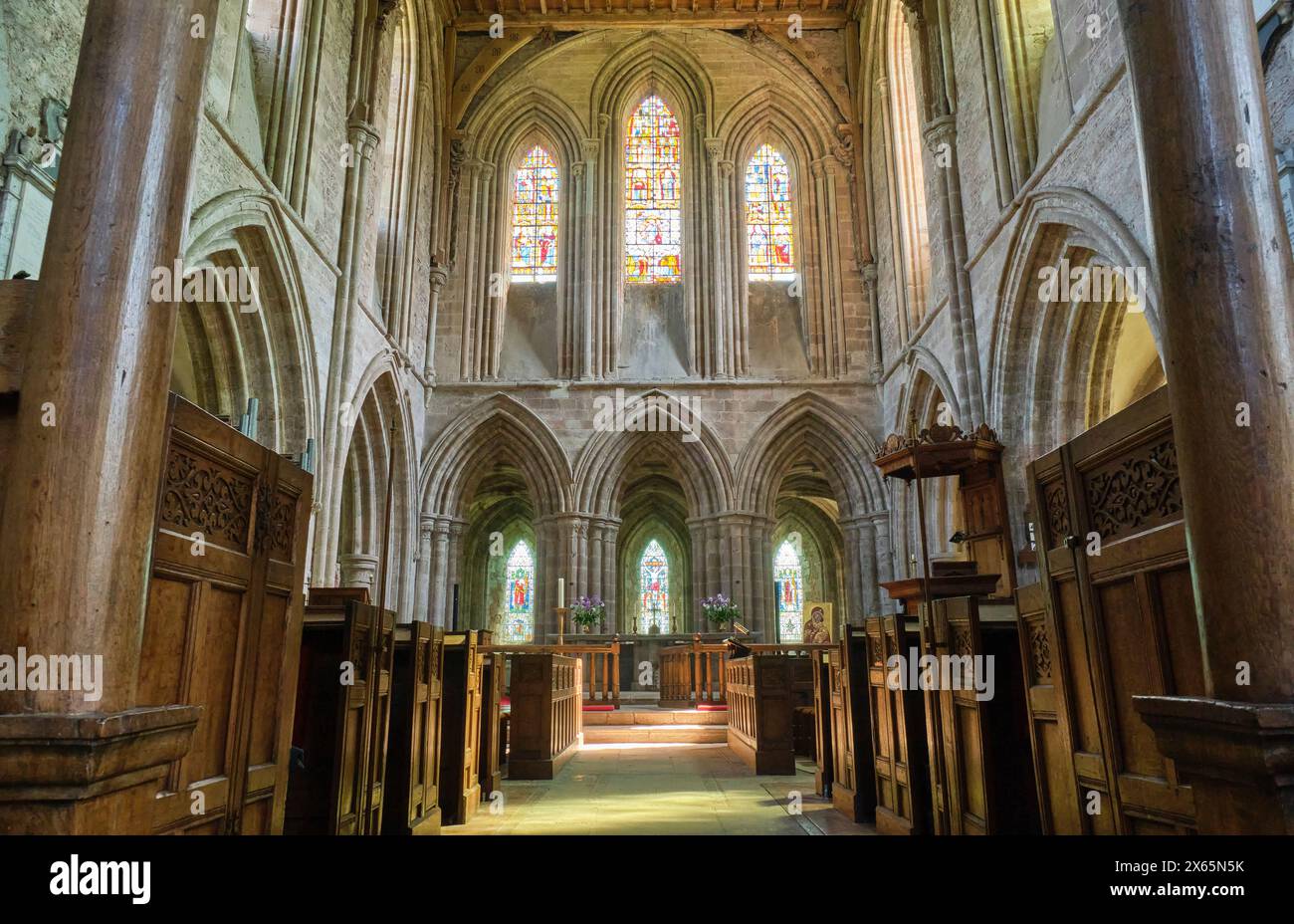 Interior of Dore Abbey, Abbey Dore, Golden Valley, Herefordshire Stock ...
