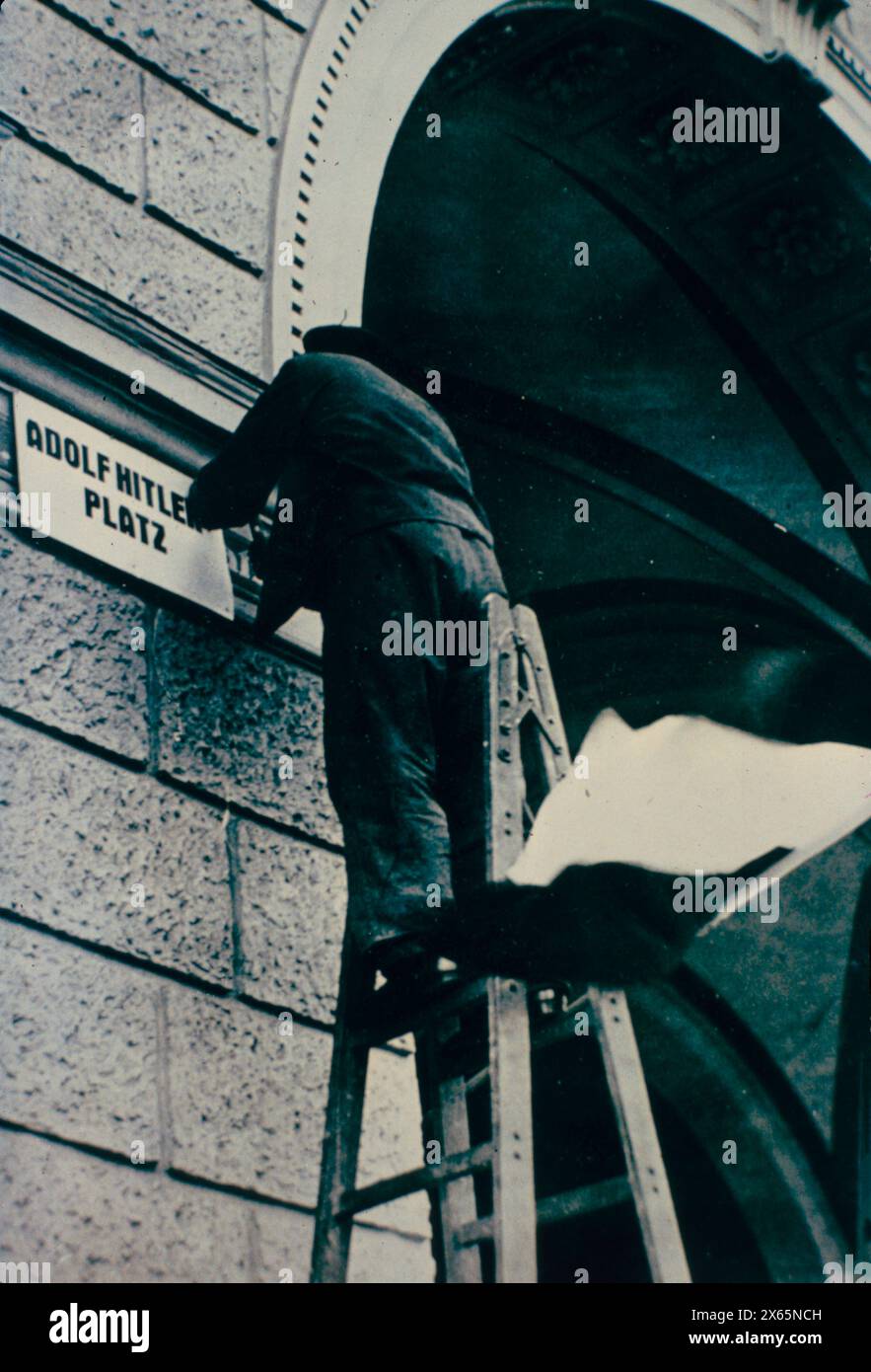 City Hall Square in Vienna is changed in Adolph Hitler Square, Austria ...