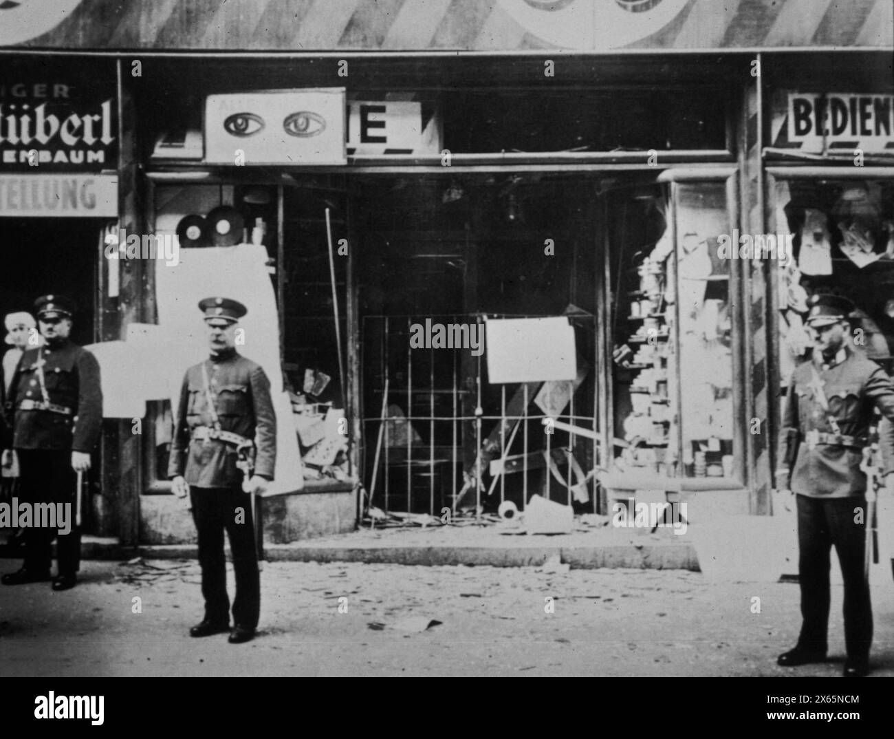 A Jewish-owned shop after being bombed by the Nazis, Vienna, Austria ...