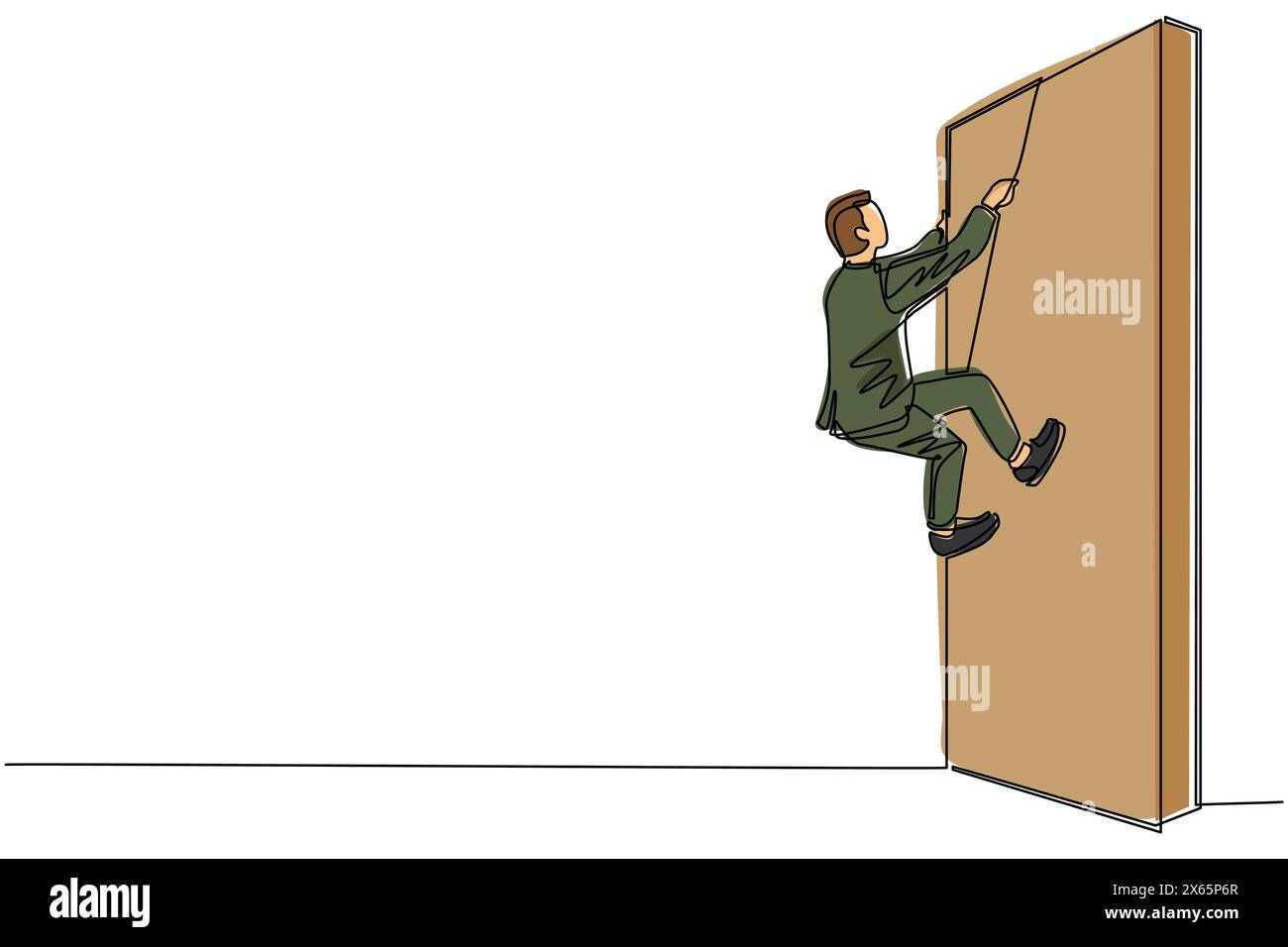 Continuous one line drawing business determination concept with ...