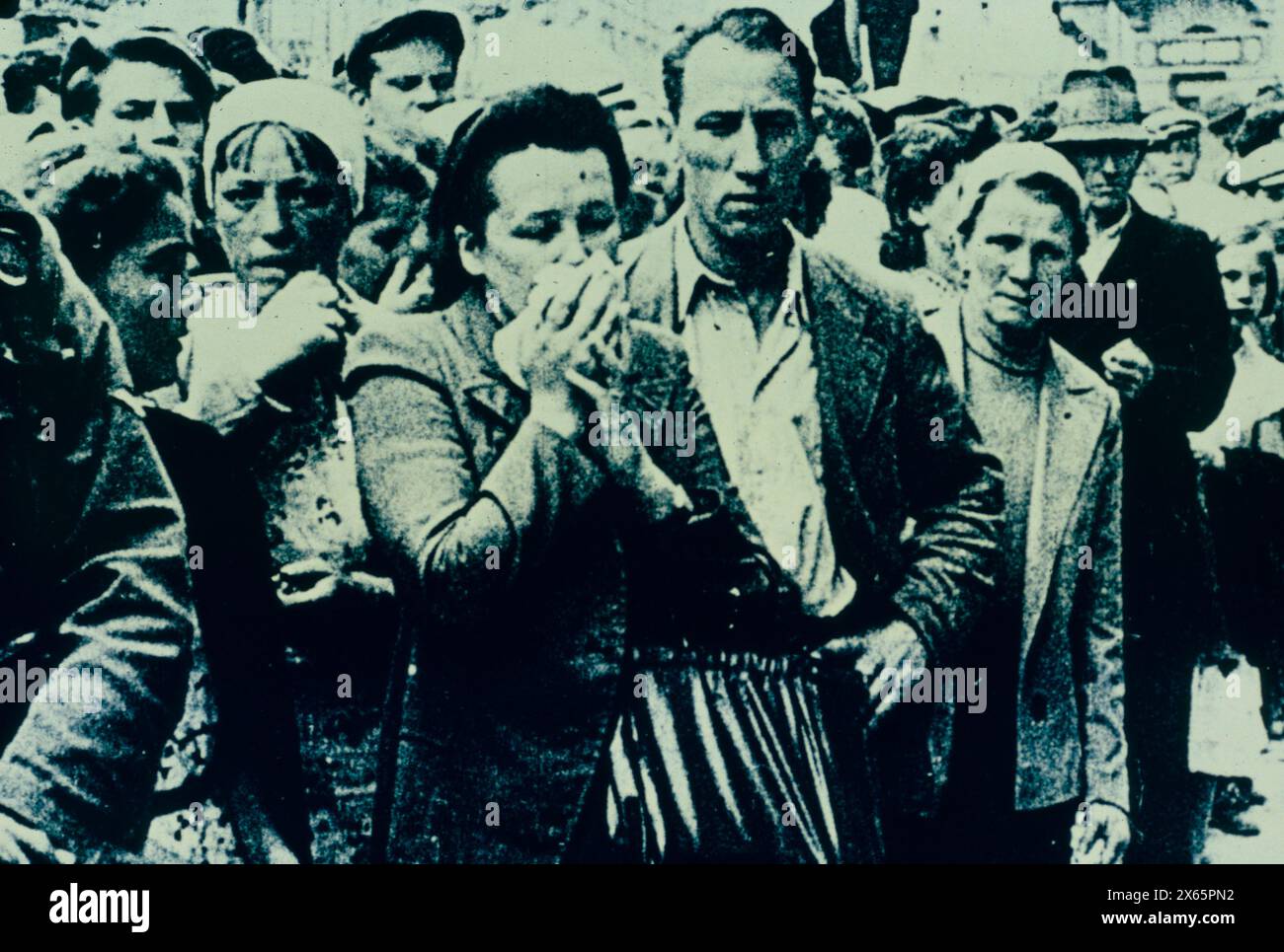Polish citizens in the street during the Nazi German invasion, Warsaw ...