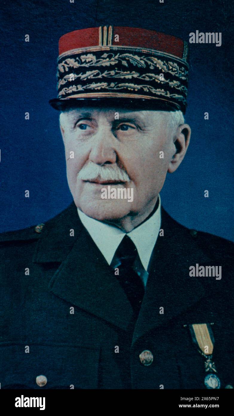 Portrait of French Marshal Henry-Philippe Petain, France 1940s Stock ...