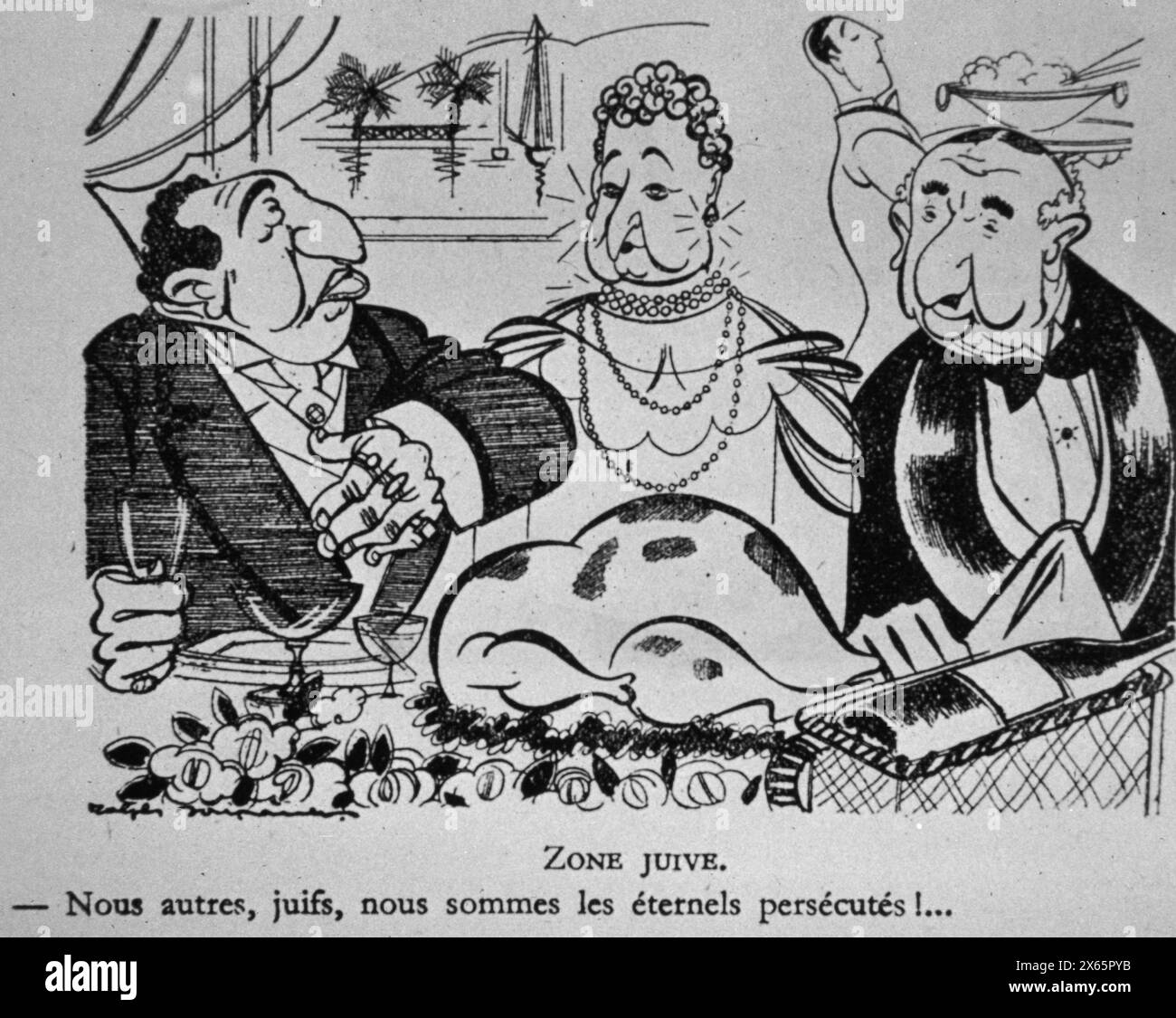 French anti-Semitic propaganda cartoon, France 1940s Stock Photo - Alamy
