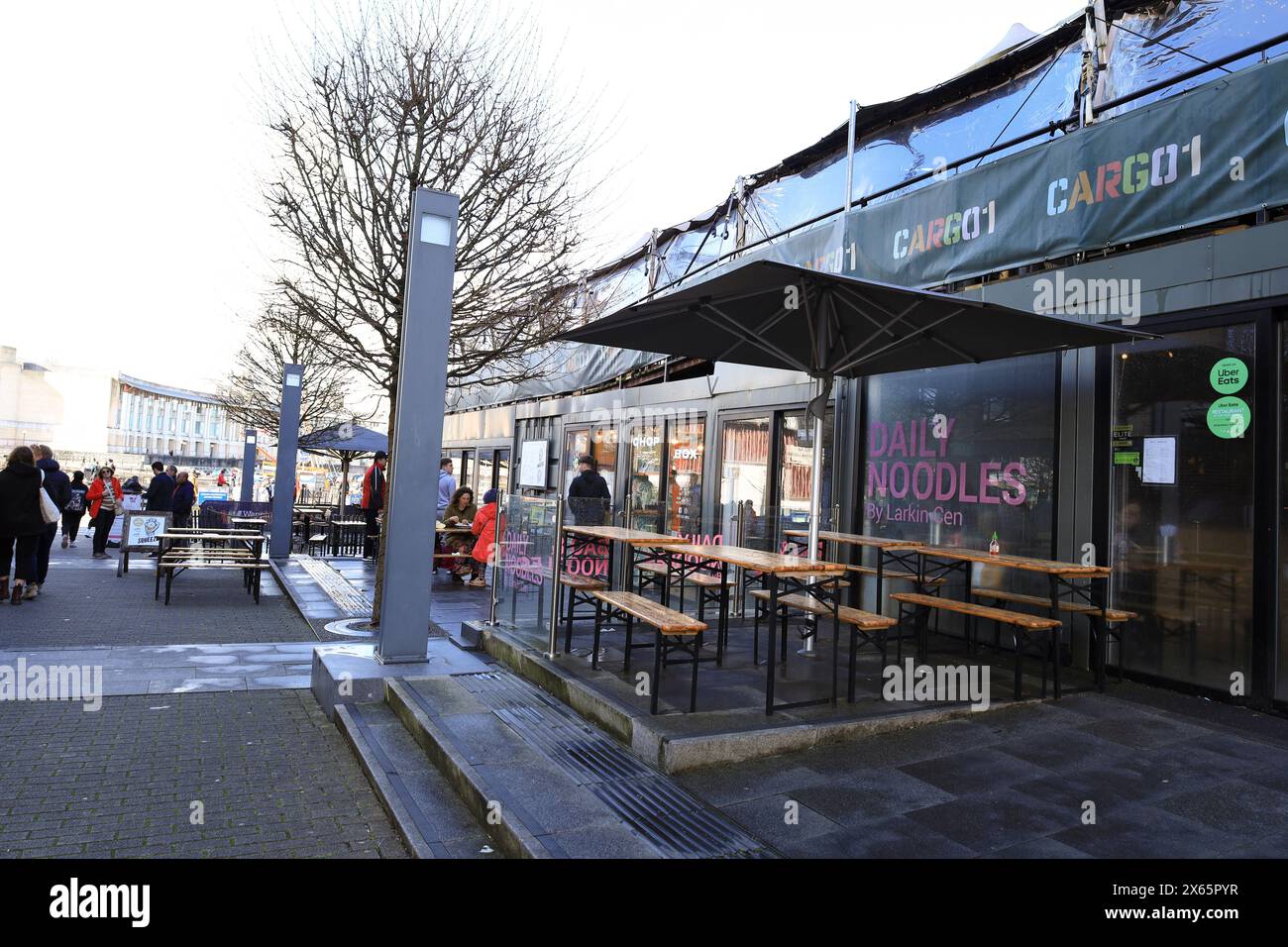 Bristol, England- March 28, 2024: Wapping Wharf area with a lot of ...