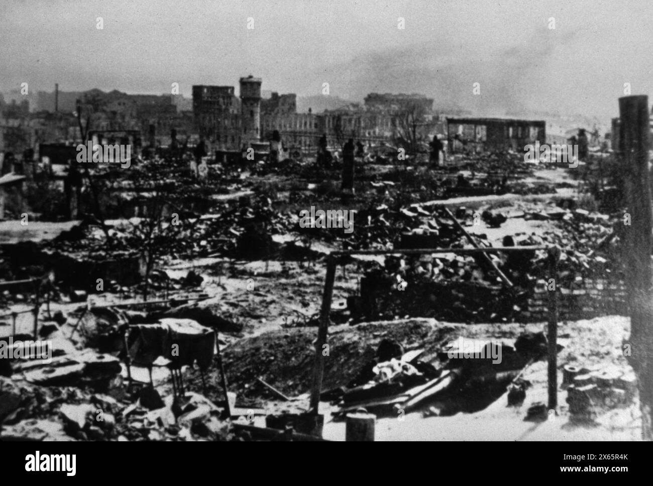 View of the destroyed city of Stalingrad after the WWII battle, Russia ...