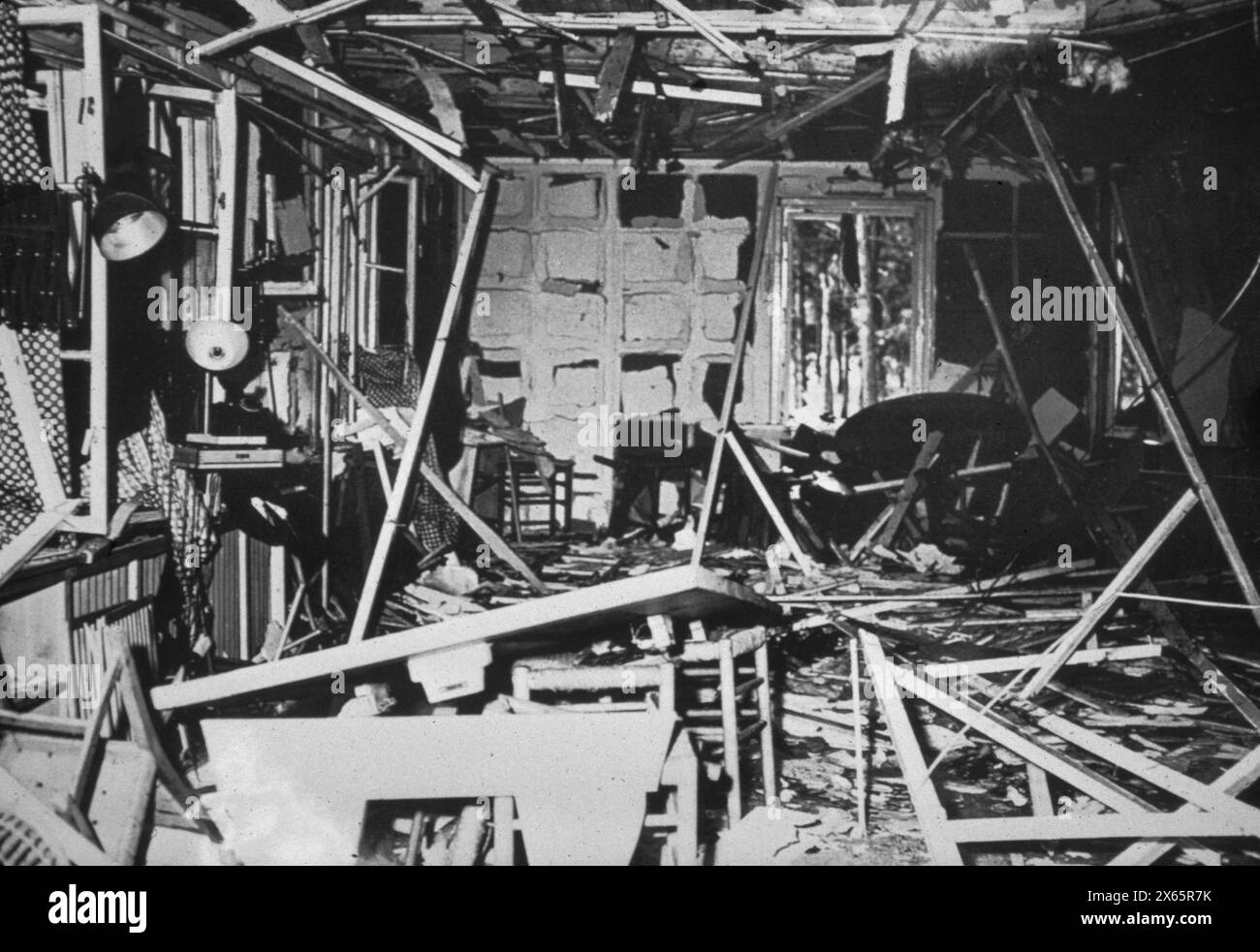 German dictator Adolph Hitler's conference room after the attempt on ...