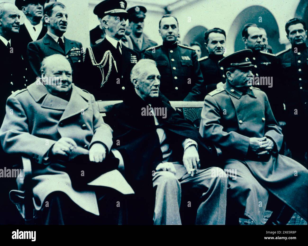 The Big Three at the Yalta Conference: Churchill, Roosevelt and Stalin ...