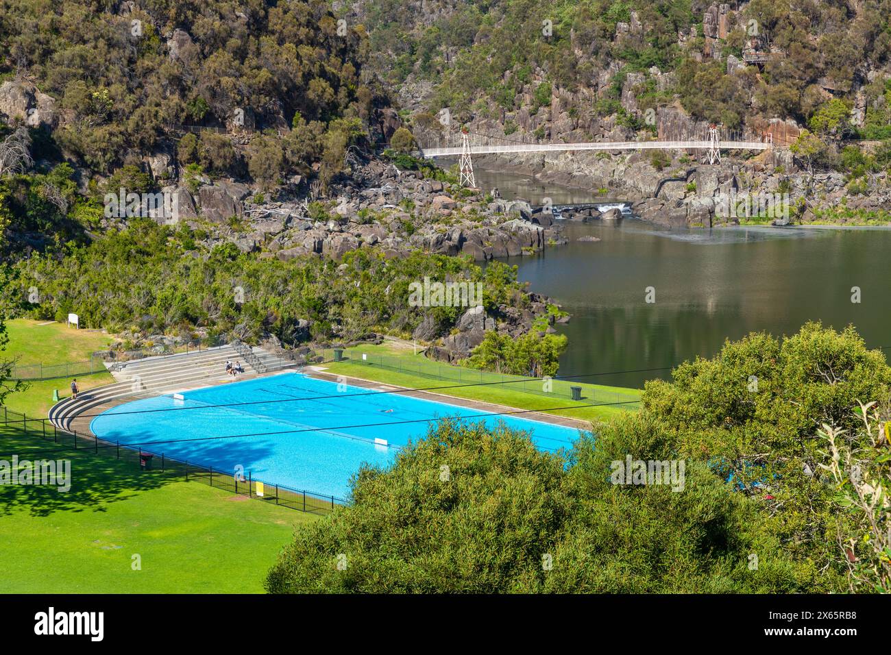Cataract Gorge in Launceston, Tasmania, Australia. The popular parkland ...