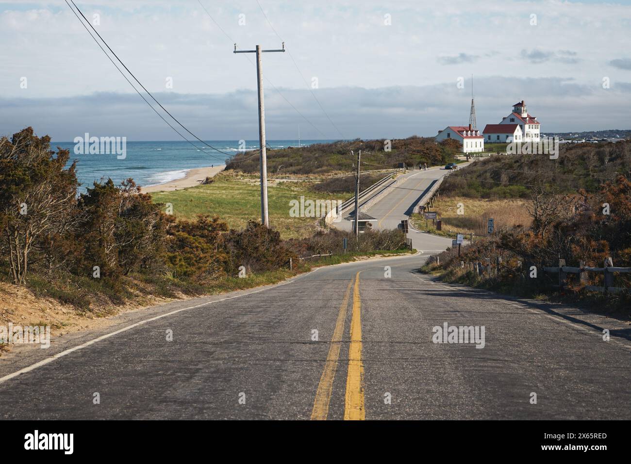 Driving from Nauset Light Beach to Coastguard Beach on Cape Cod Stock ...