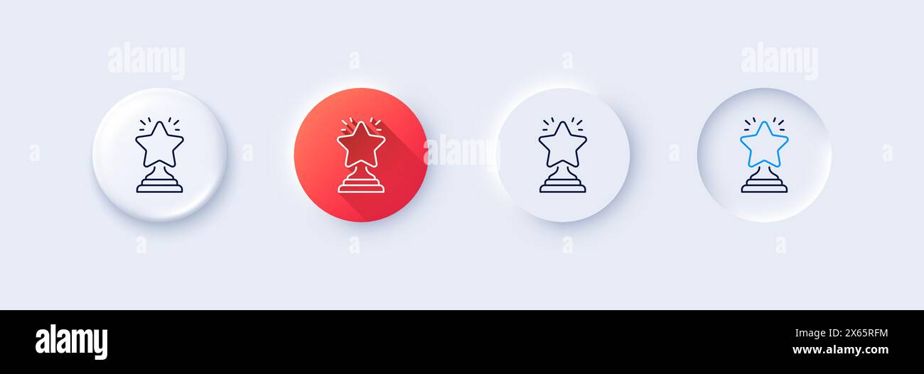 Rank star line icon. Success reward. Line icons. Vector Stock Vector ...