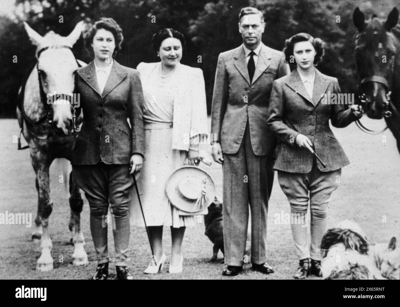 The British Royal Family at Windsor Castle, UK 1946 Stock Photo - Alamy