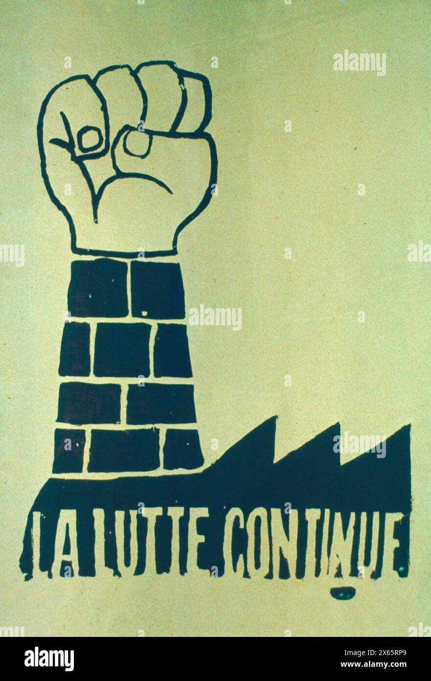 The Struggle Continues, 1968 student revolution propaganda poster ...