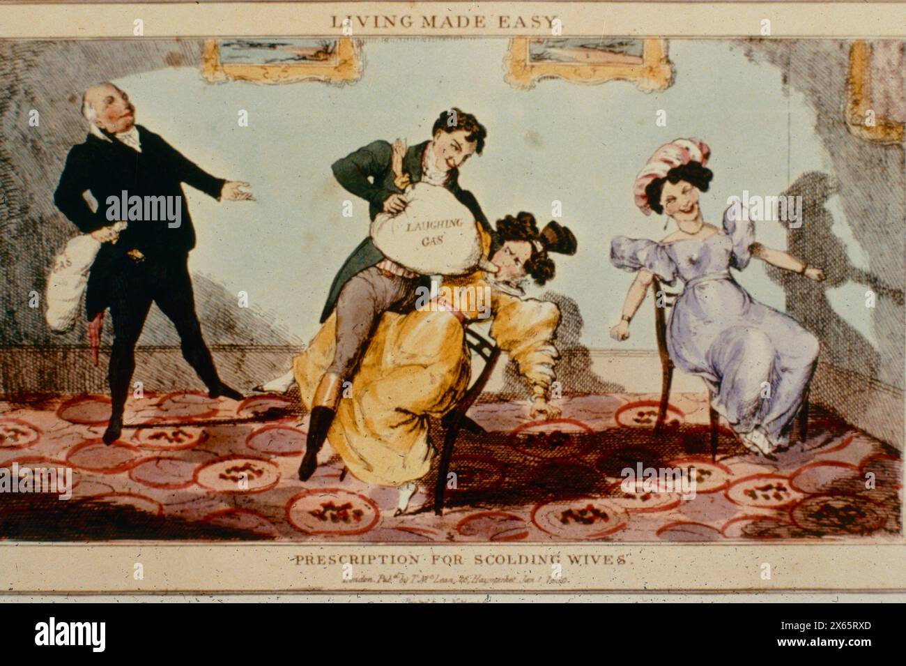 Living Made Easy: Prescription for Scolding Wives, color etching, 1830s ...