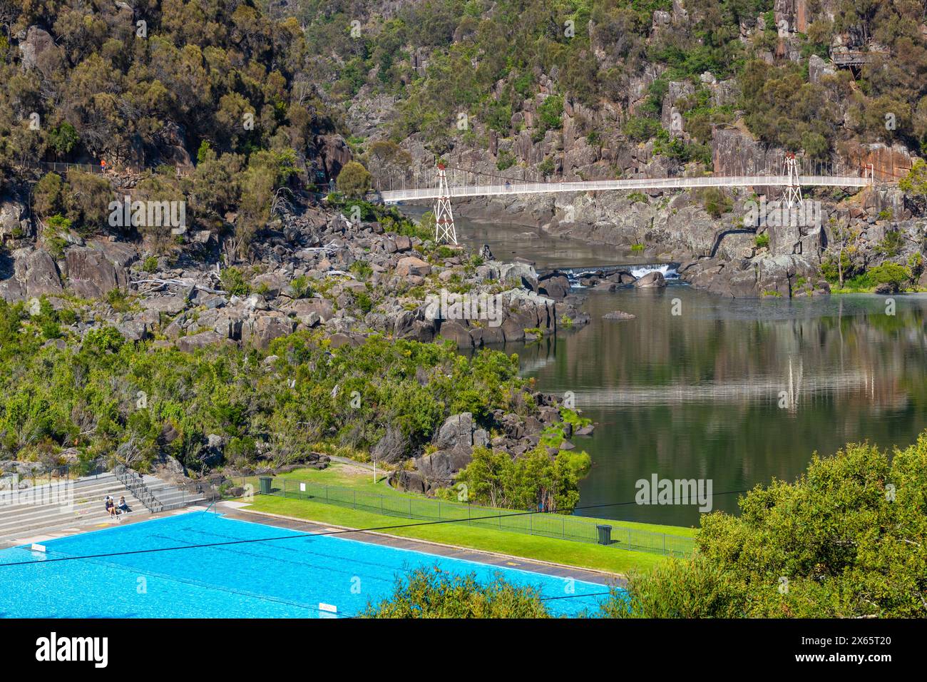 Cataract Gorge in Launceston, Tasmania, Australia. The popular parkland ...