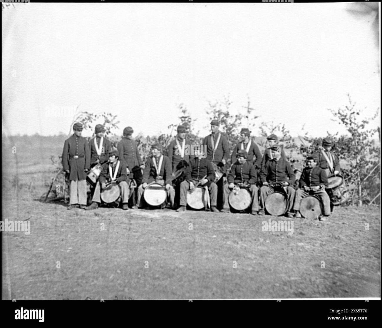 Falmouth, Va. Drum corps of 61st New York Infantry, Civil War ...