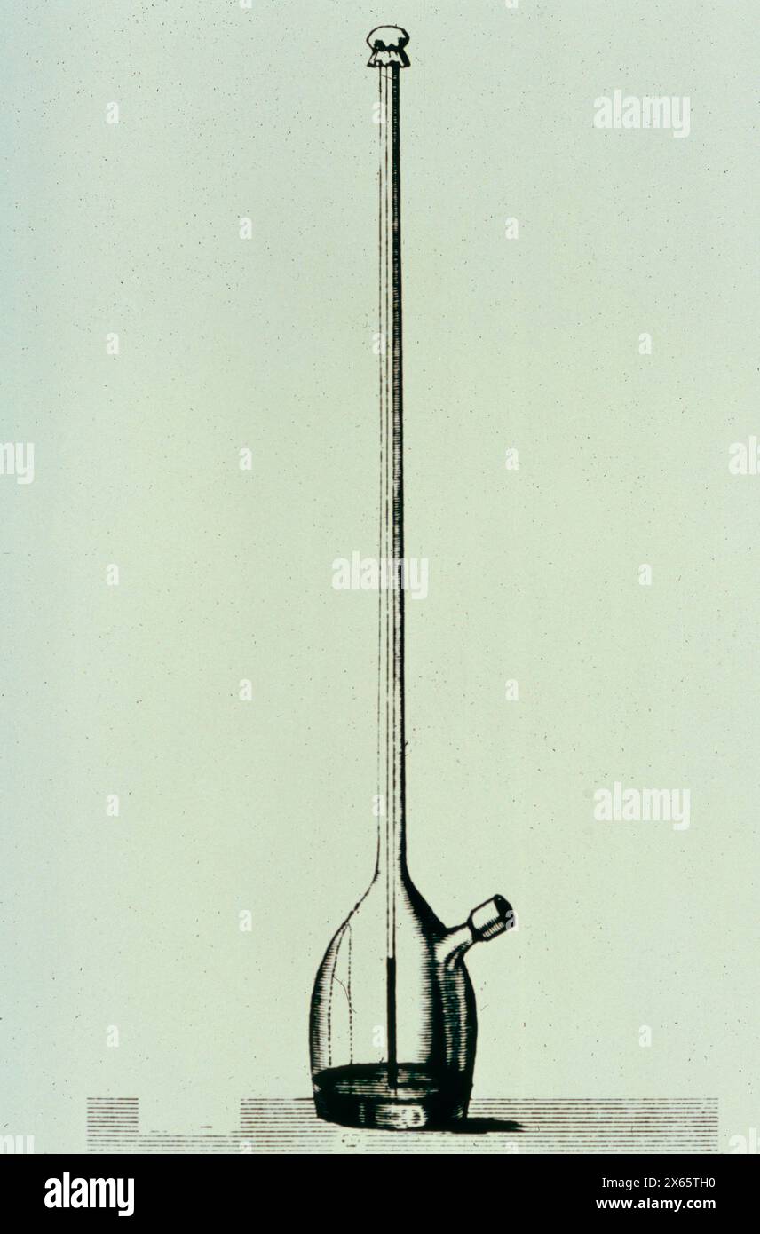 Galileo´s thermoscope, an early form of thermometer, illustration Stock ...