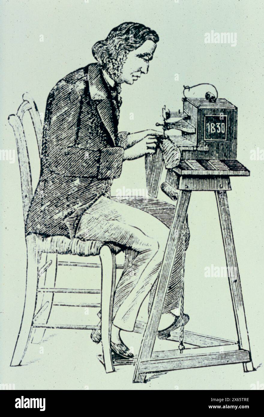 French industrialist Barthelemy Thimonnier and his sewing machine ...