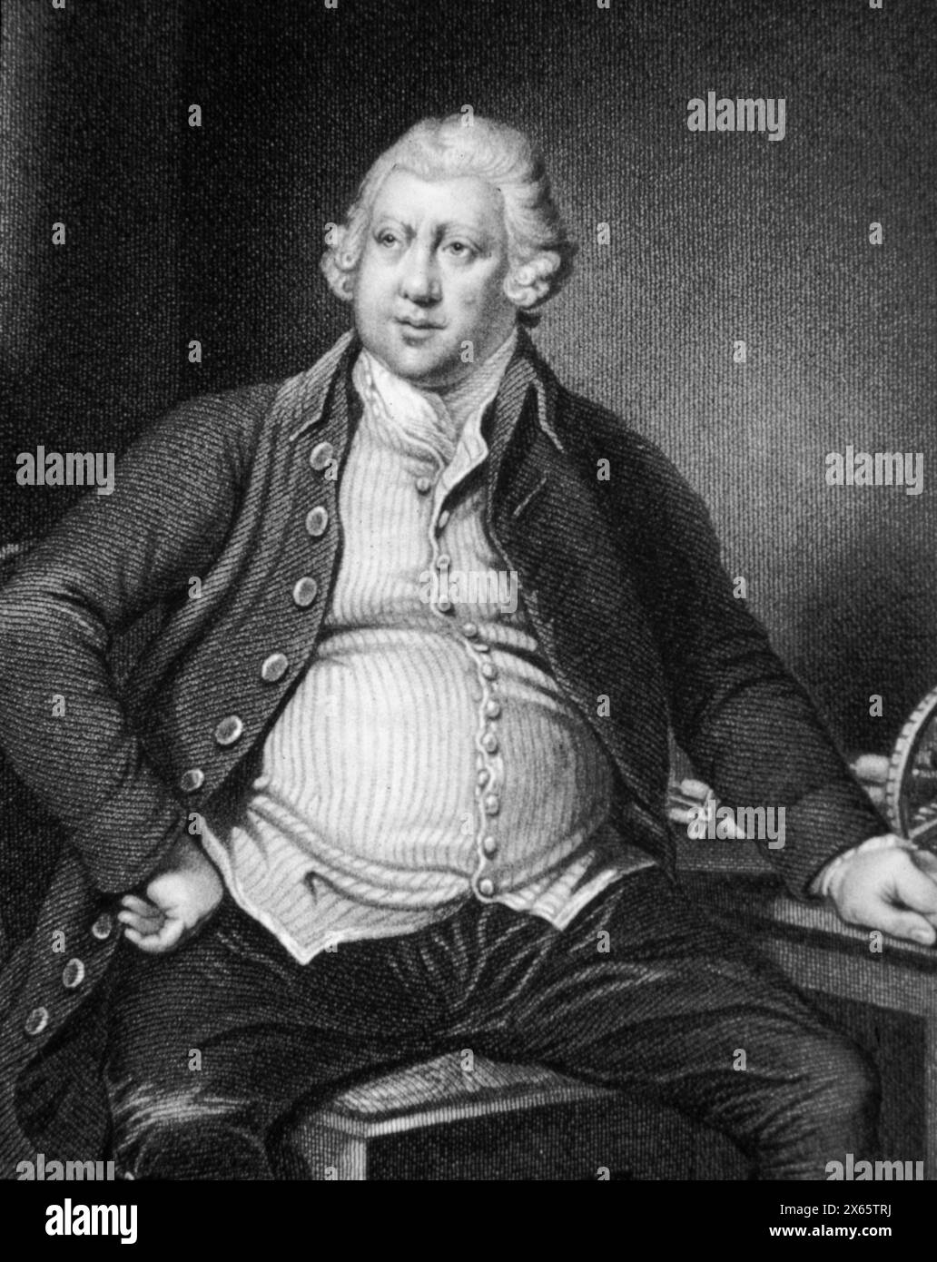 Sir Richard Arkwright, industrial inventor, engraving by Jenkins, 1835 ...