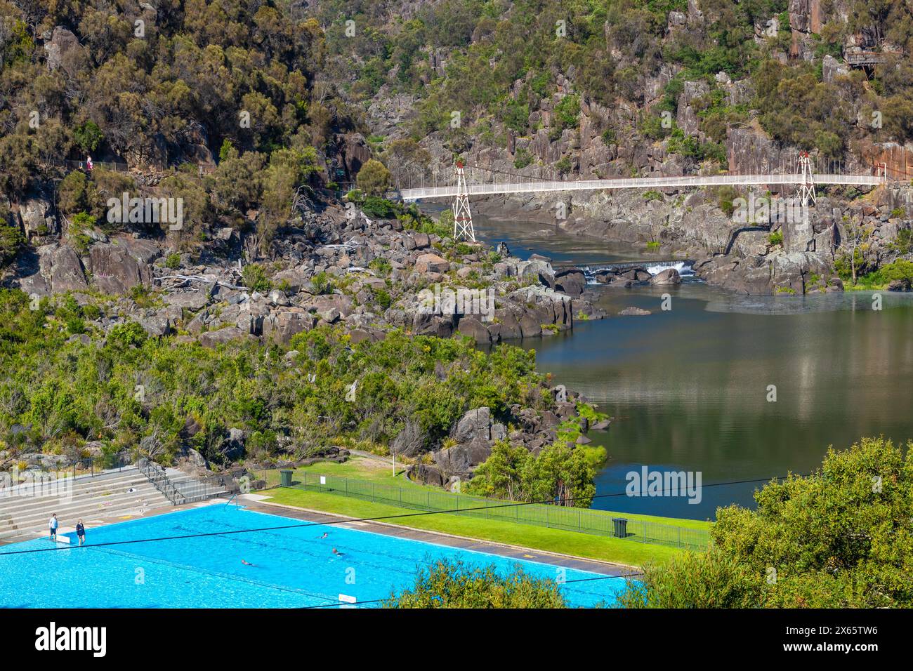 Cataract Gorge in Launceston, Tasmania, Australia. The popular parkland ...