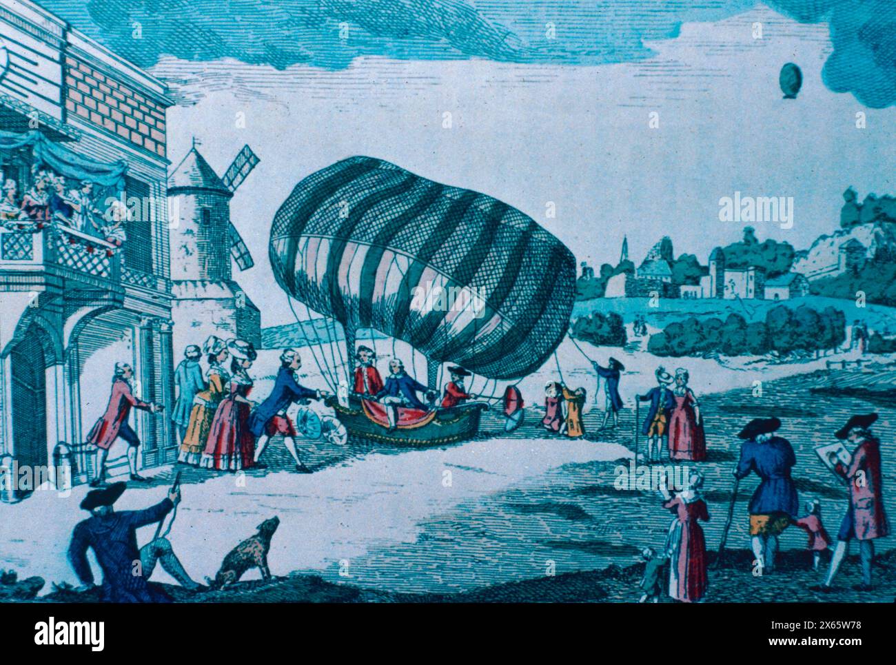 Landing of the balloon flight of brothers Jean and Nicholas Robert ...