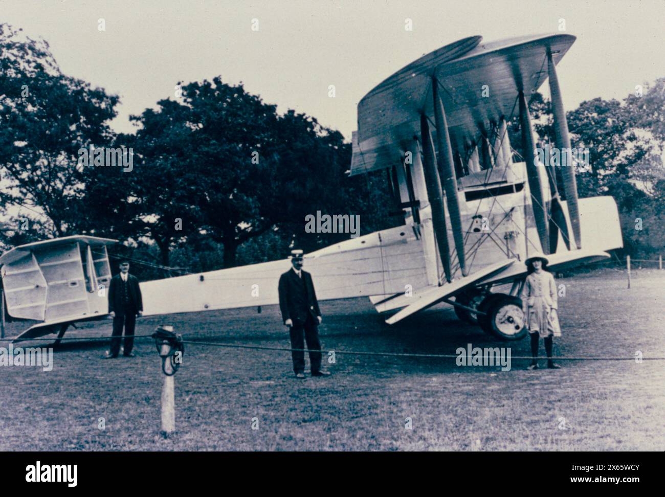 Alcock and Brown Vickers-Vimy biplane restored, 1920s Stock Photo - Alamy