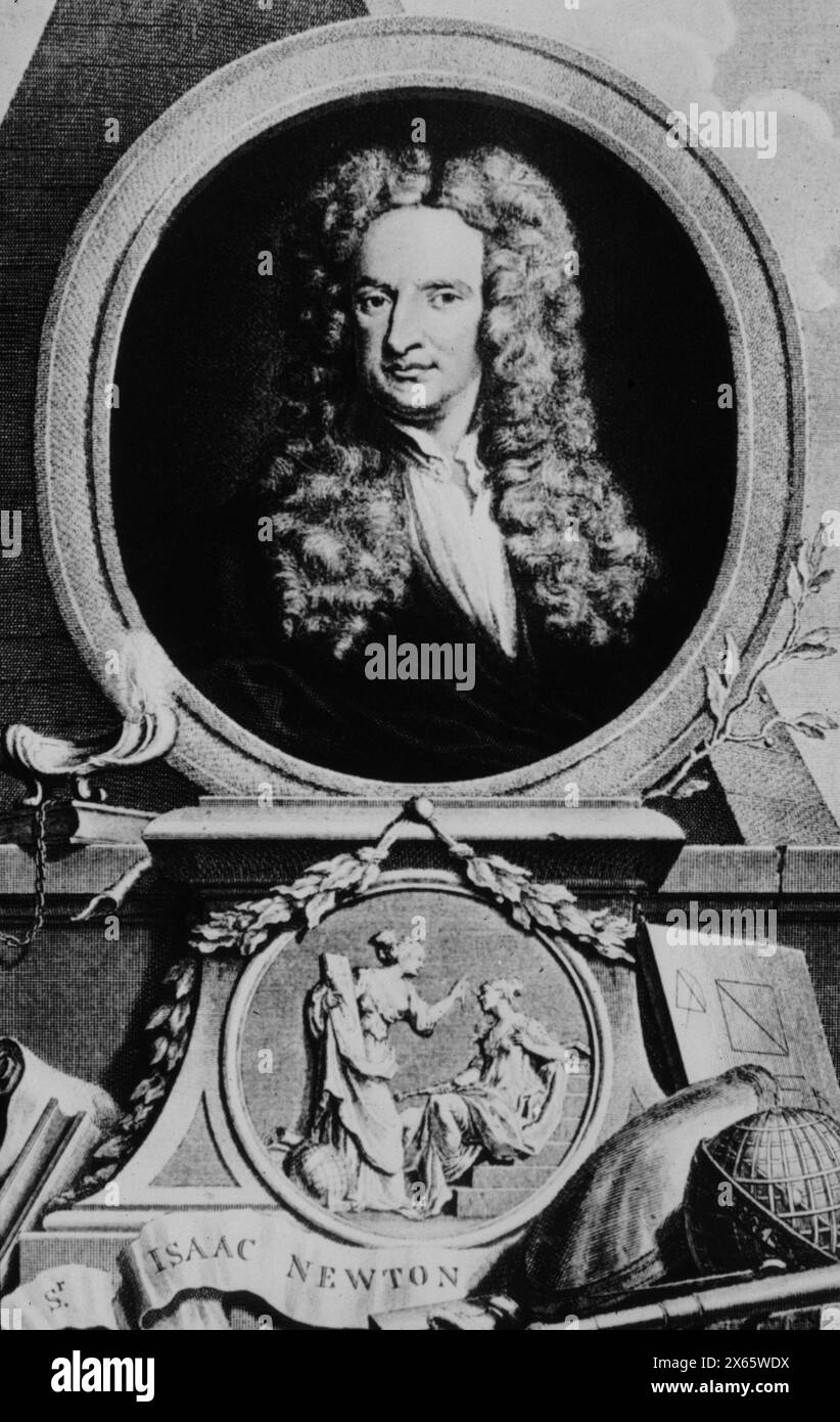 Portrait of Sir Isaac Newton, English physicist and mathematician ...