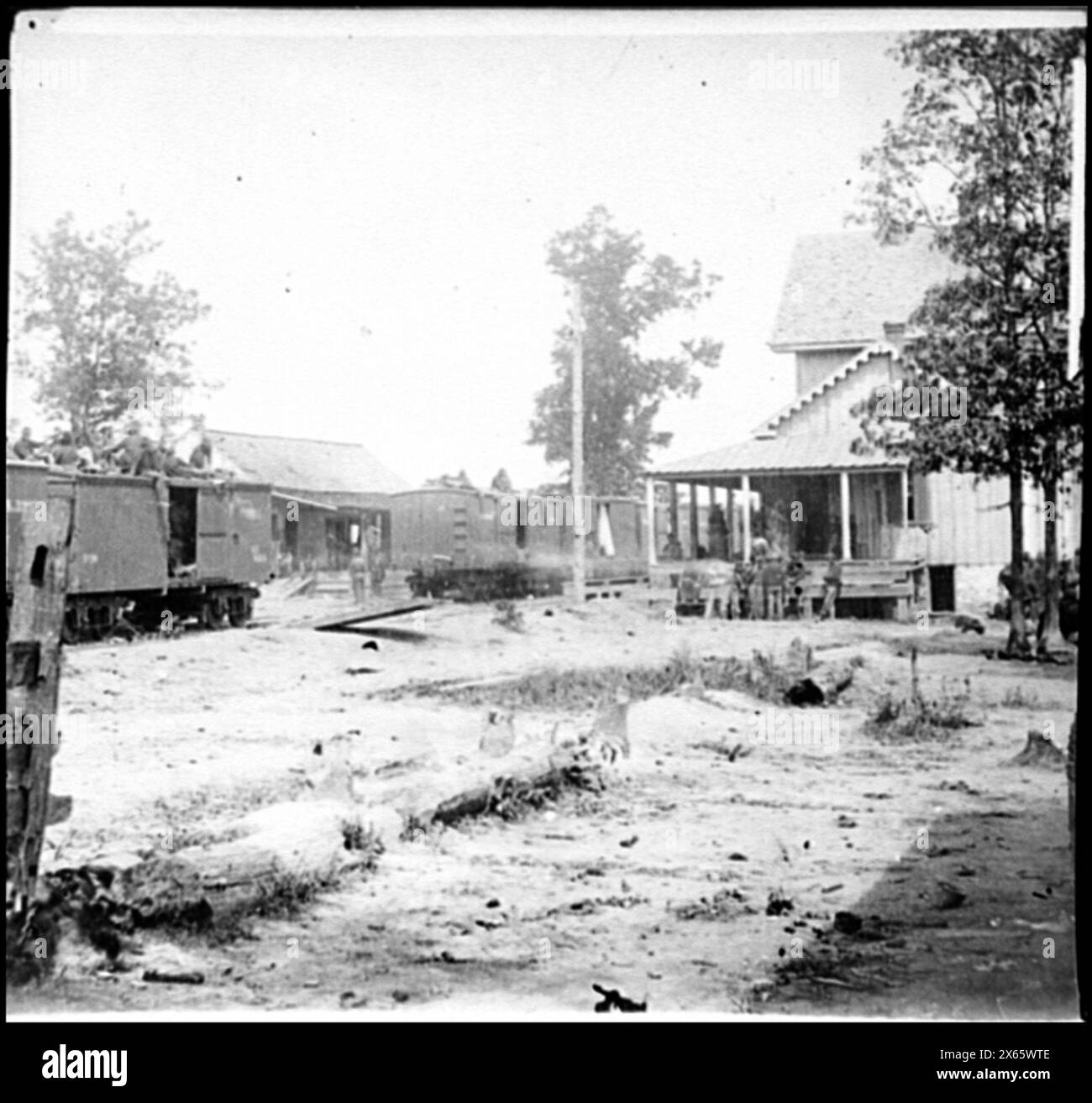 Catlett's Station, Va. The station with U.S. military railroad boxcars ...
