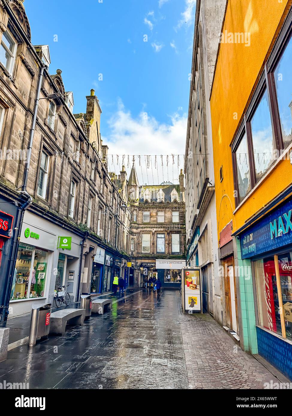 Colorful Street With Shops in Inverness Stock Photo - Alamy