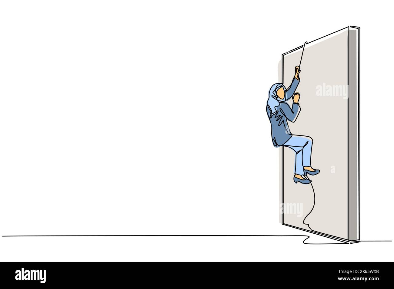 Single one line drawing business determination concept with Arab ...