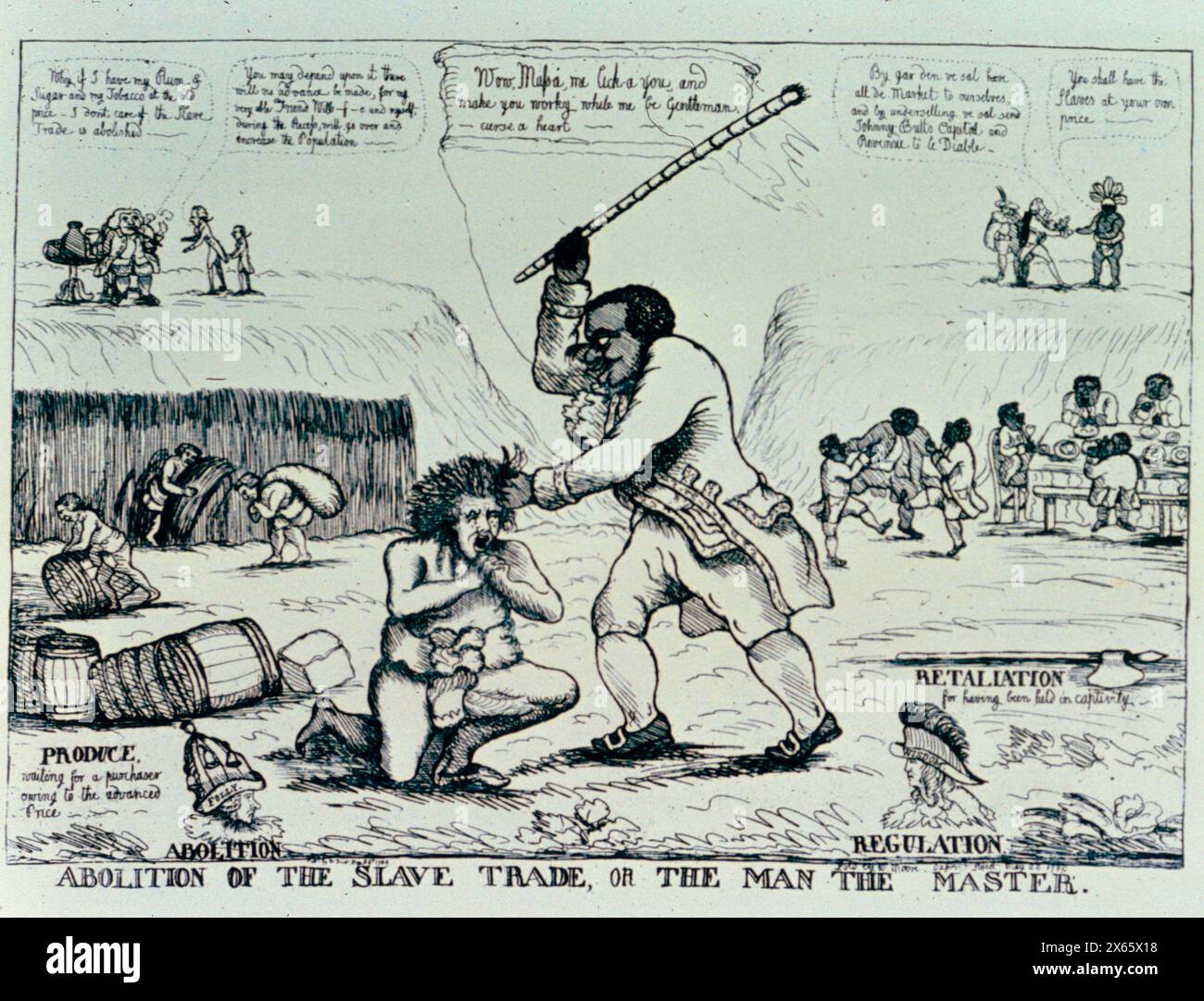 British cartoon prophesizing disastrous effects from abolition of slave ...