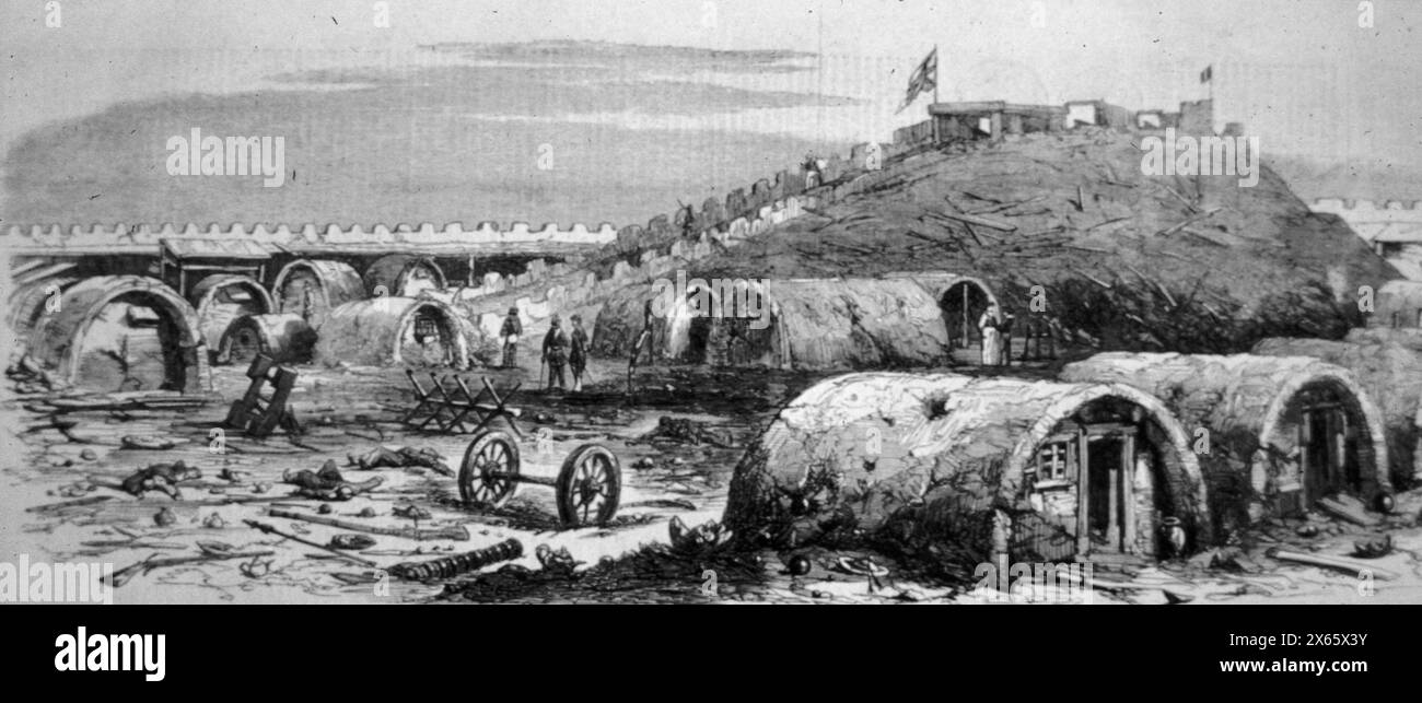 The interior of a European fort during the second Opium War, 1860 ...