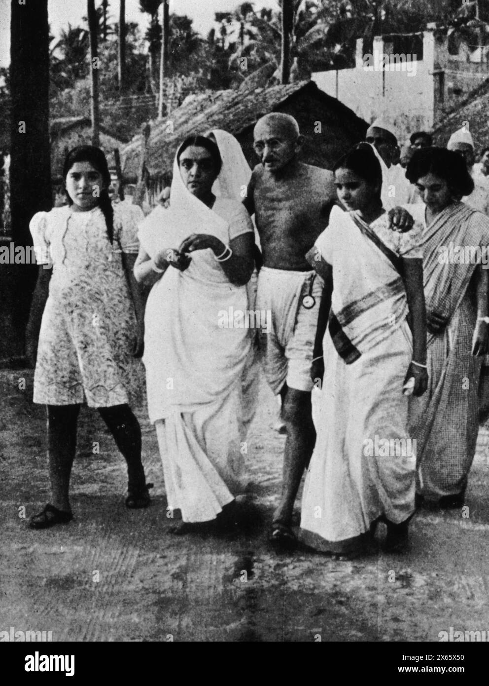 Mohandas Gandhi, leader of the movement to free India from British rule ...