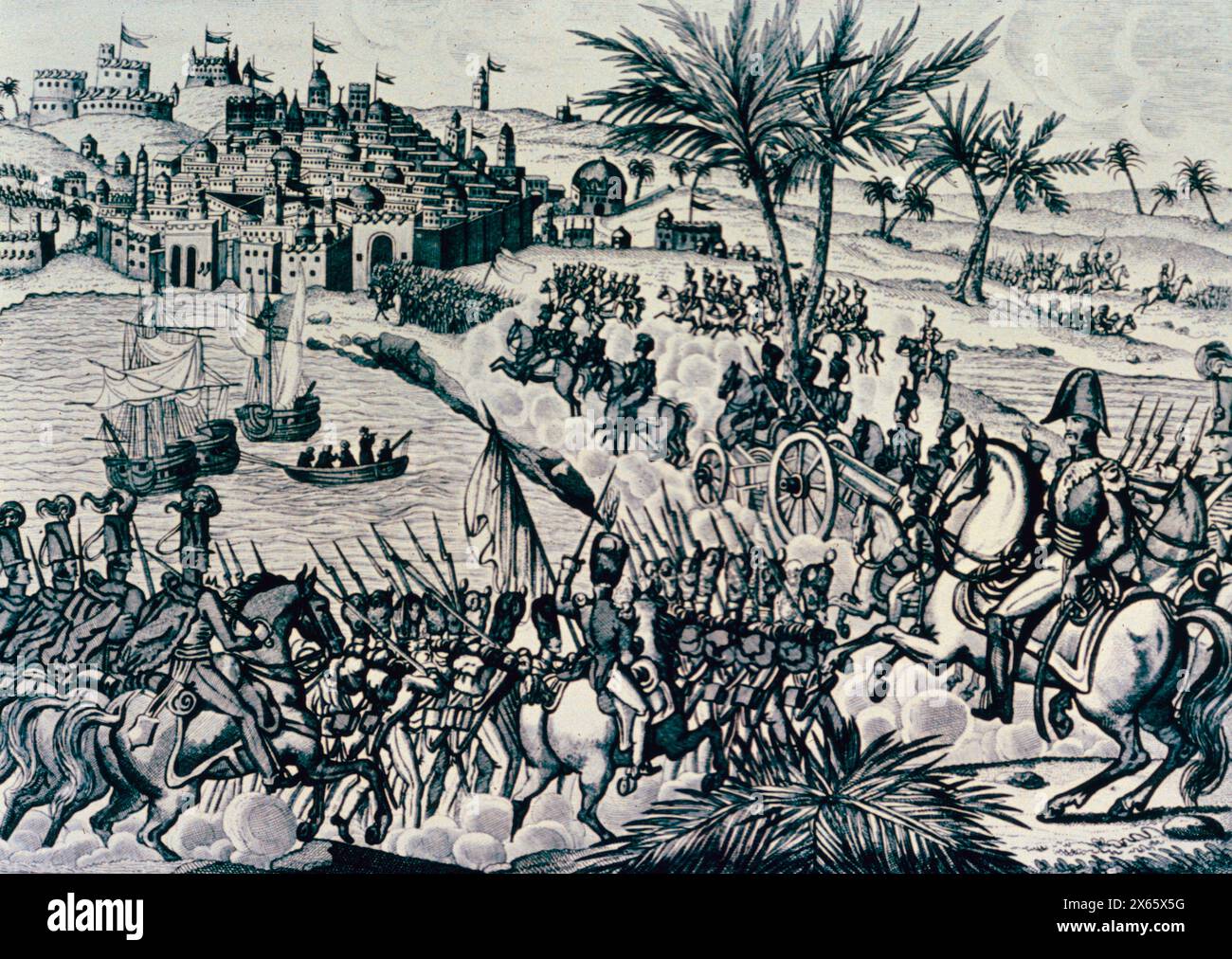 Entry of the French army into Algiers, Algeria 1830 illustration Stock ...