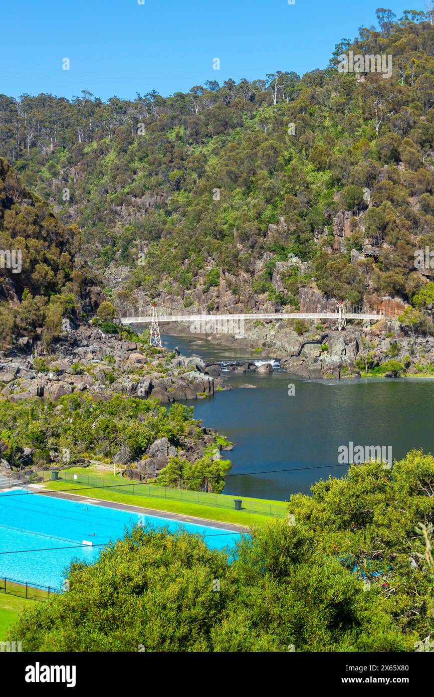 Cataract Gorge in Launceston, Tasmania, Australia. The popular parkland ...