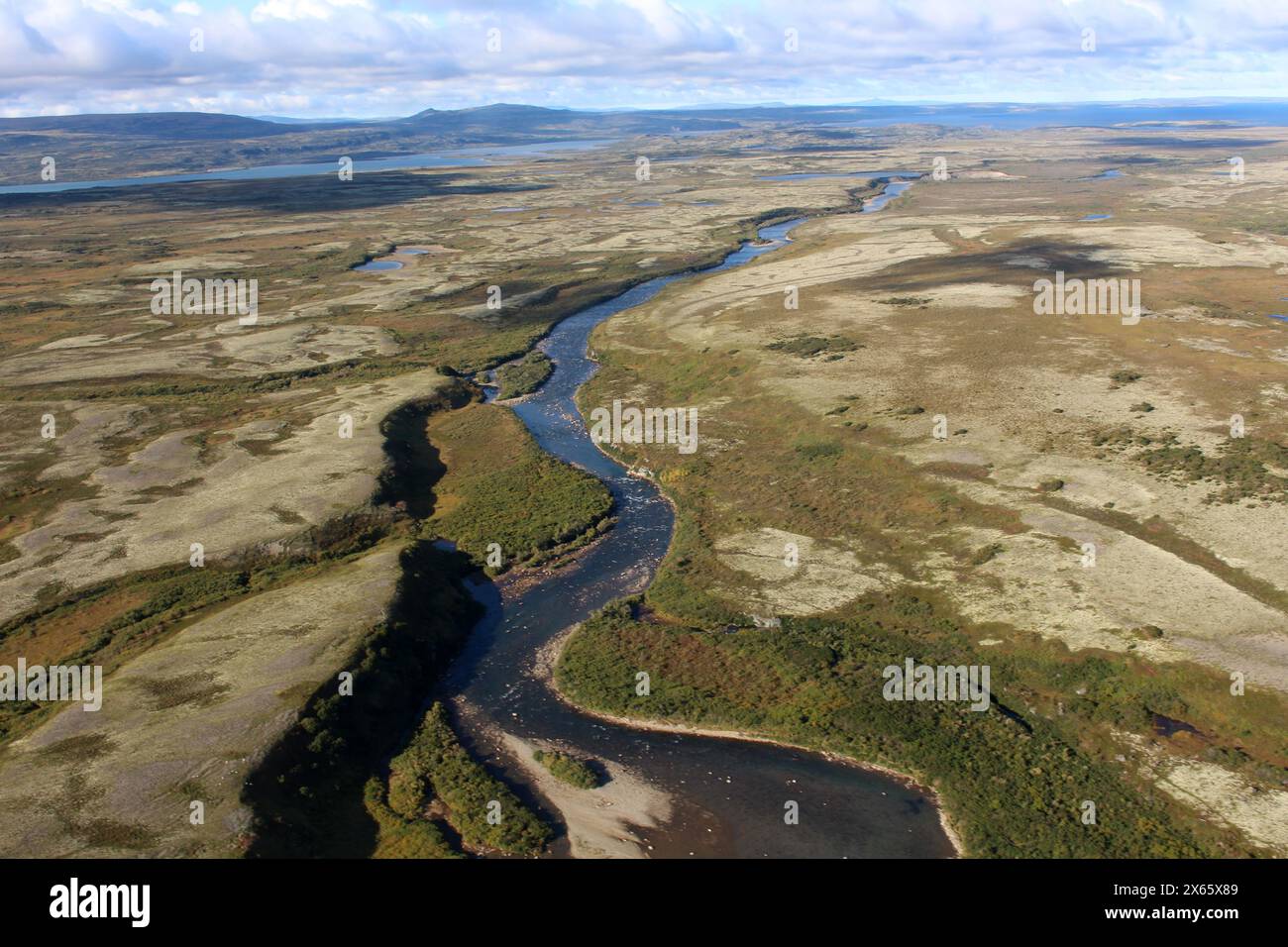 River landscape in Alaska seen from an airplane Stock Photo - Alamy