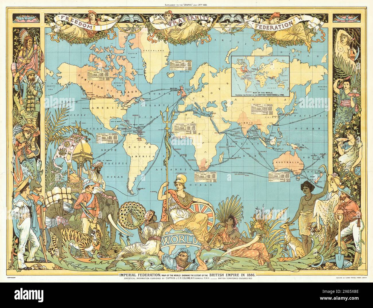Map world 19th century hi-res stock photography and images - Alamy