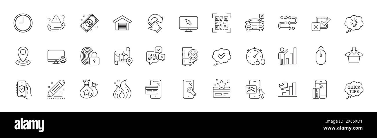 Qr code, Energy and Loyalty points line icons. For web app, printing. Line icons. Vector Stock ...