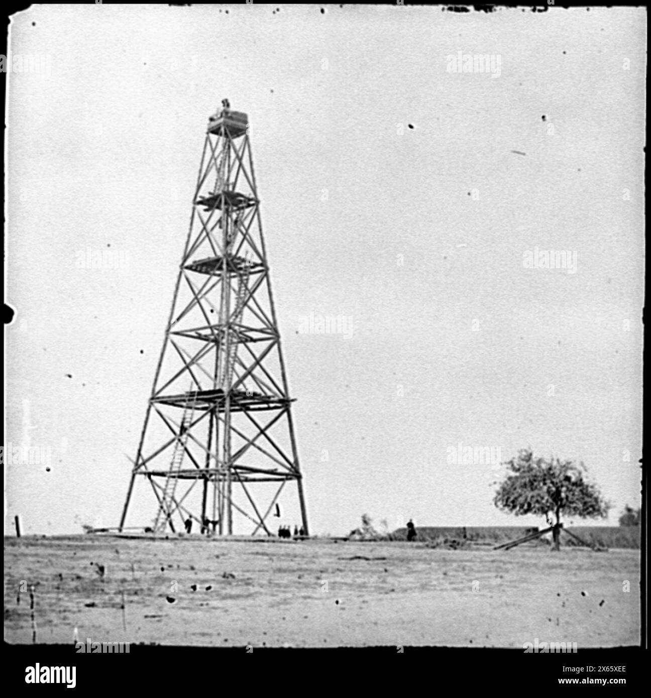 Bermuda Hundred, Va. Signal tower on left of the line near the ...
