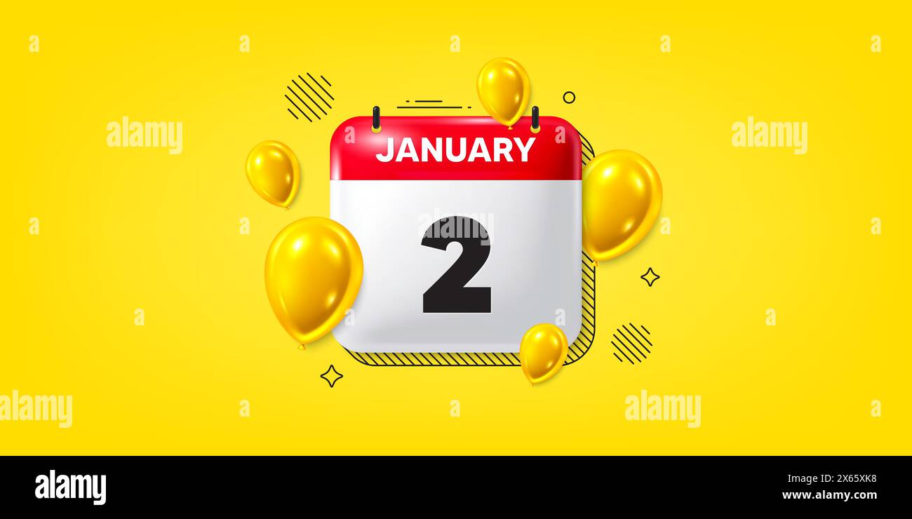 2nd day of the month icon. Event schedule date. Calendar date of ...