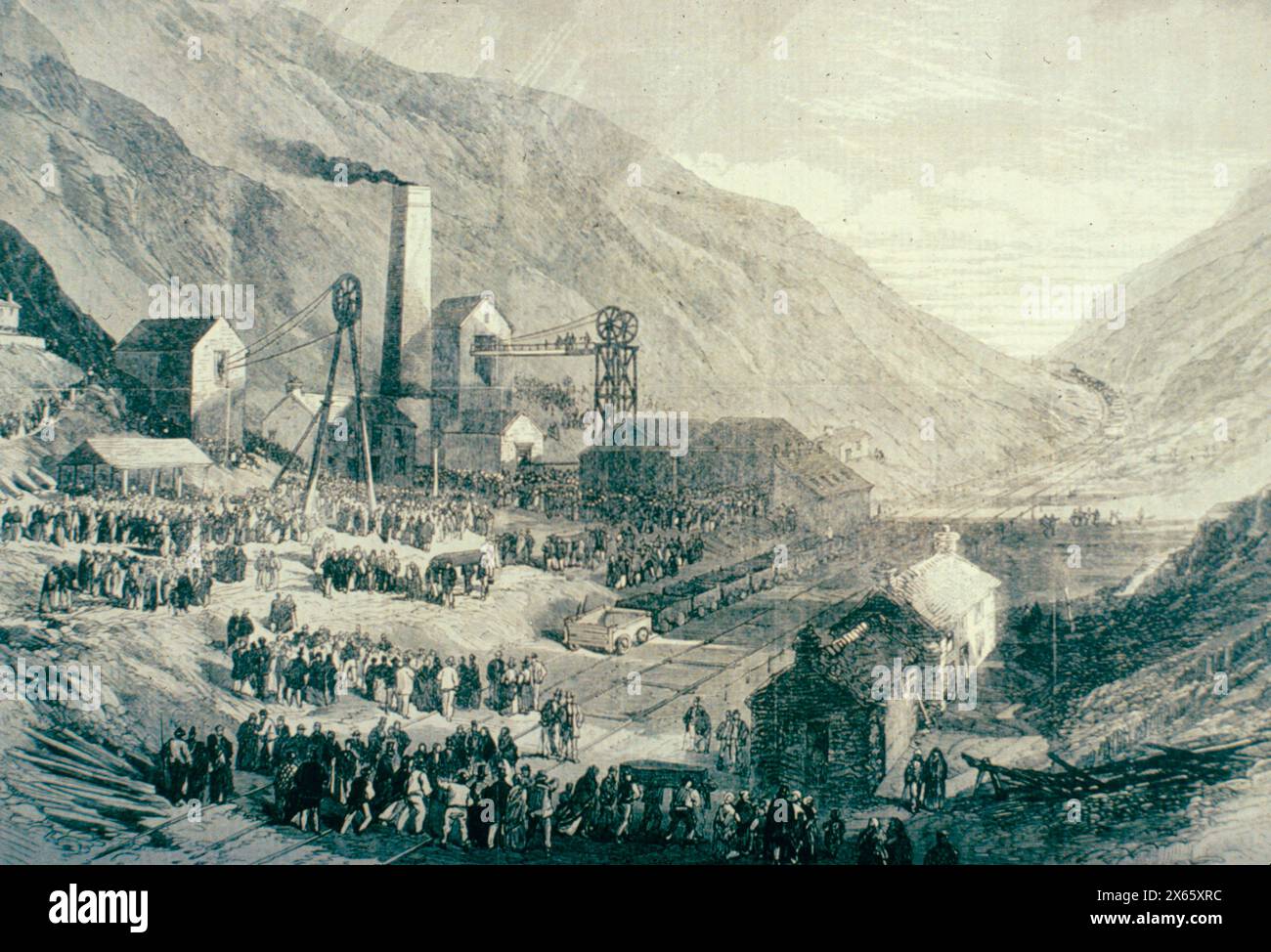 An explosion in a coal mine at Ferndale Colliery, South Wales ...