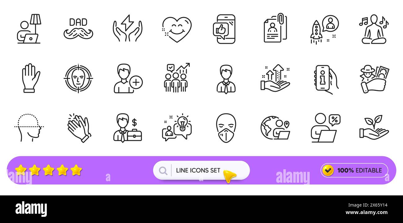 Fraud, Startup and Helping hand line icons for web app. Pictogram icon. Line icons. Vector Stock ...