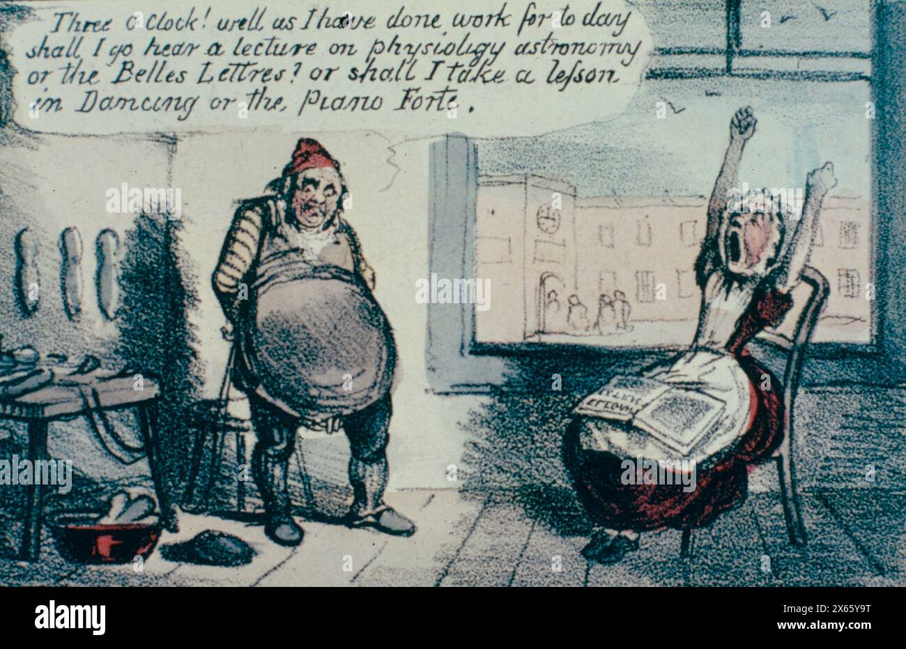 Literacy Leisure, cartoon ridiculing the aspirations of the working ...