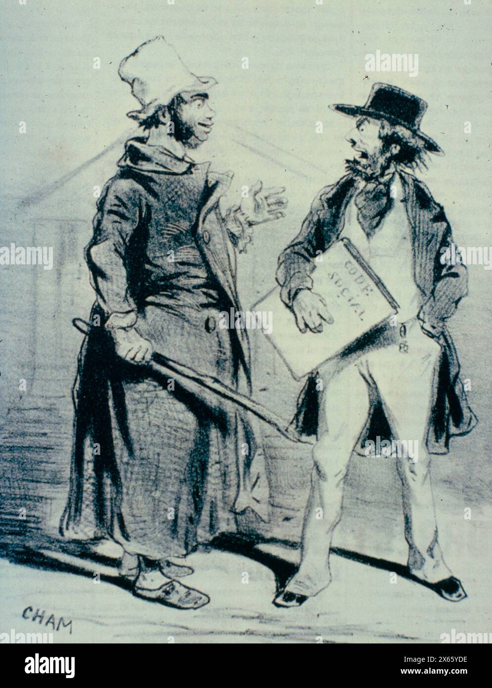 Cartoon ridiculing the ideas of anarchist Pierre-Joseph Proudhon ...